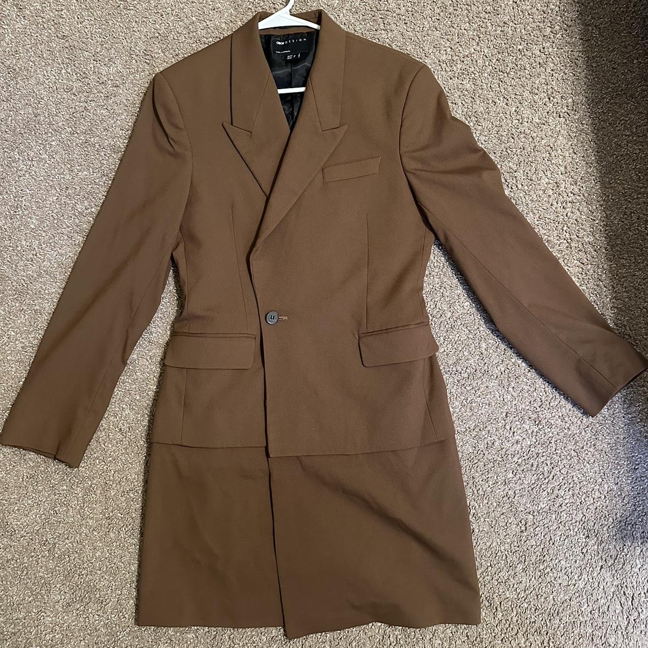 ASOS brown men’s suit jacket with skirt attached.... - Depop