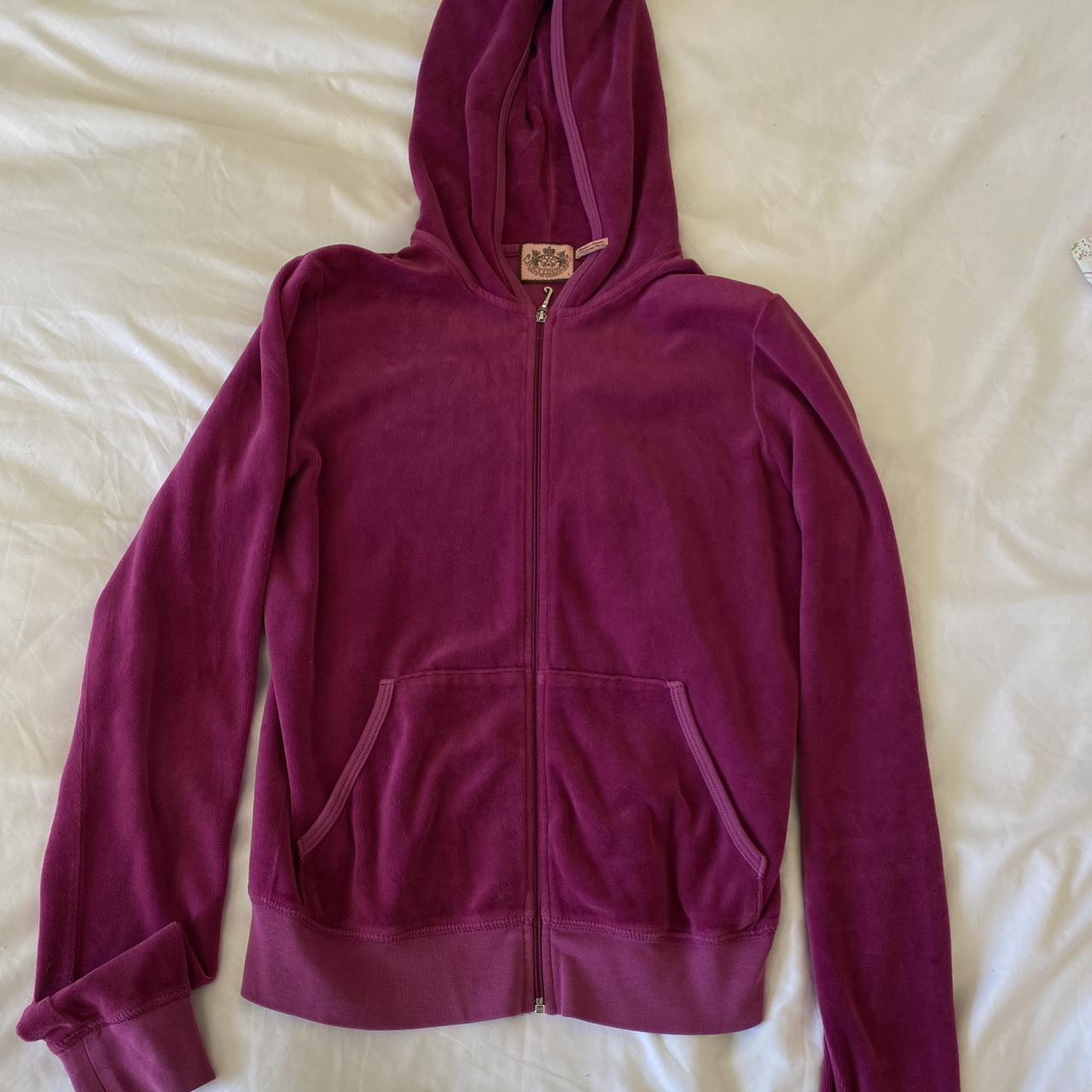 Vintage purple Juicy Couture velour zip-up hoodie.... - Depop