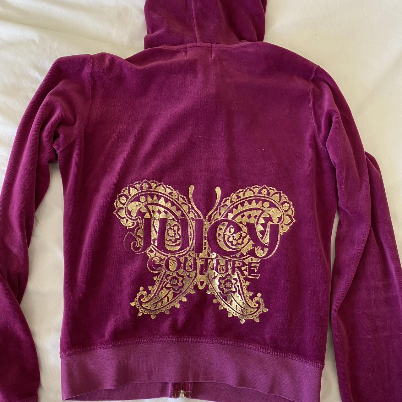 Vintage purple Juicy Couture velour zip-up hoodie.... - Depop