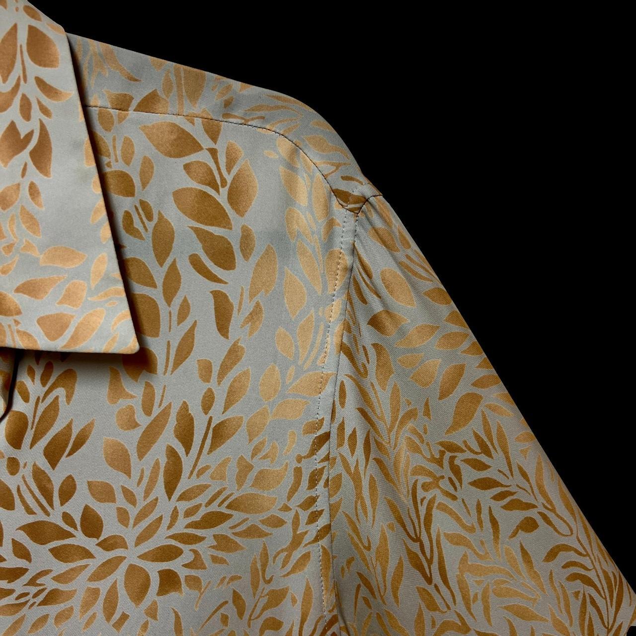 Vintage Filigree Print//Floral Print//Silk//Size... - Depop