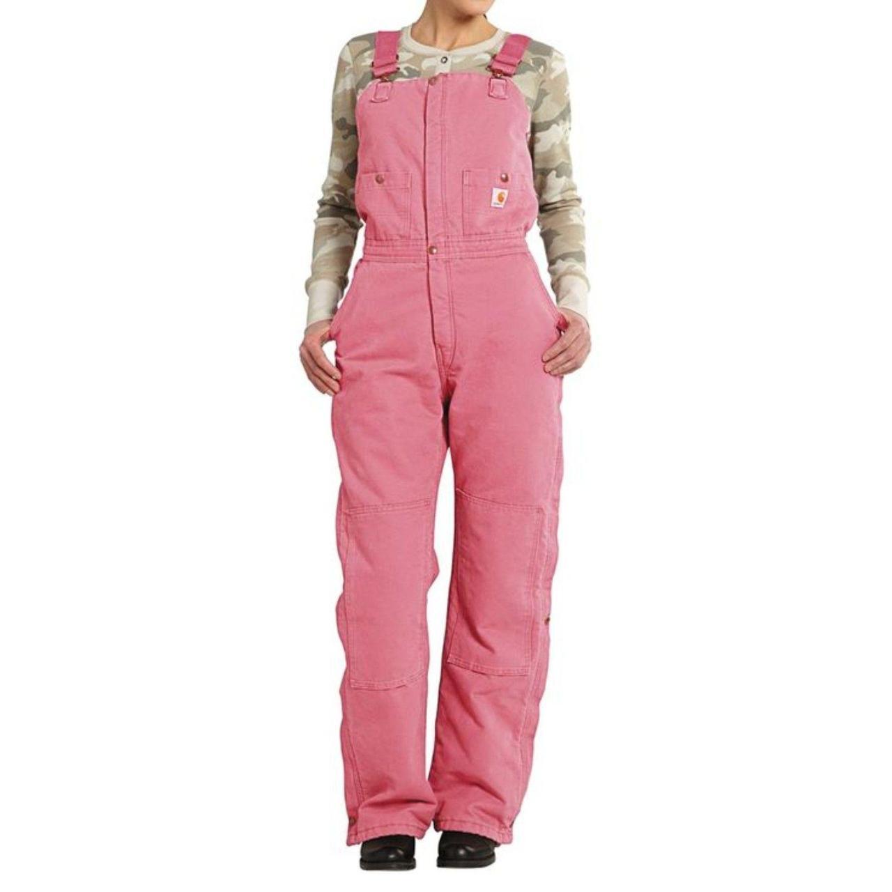 Carhartt Insulated Pink Overalls Dungarees 34X27... - Depop