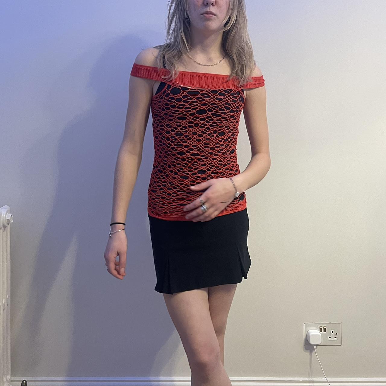 Off the shoulder fish net top... - Depop