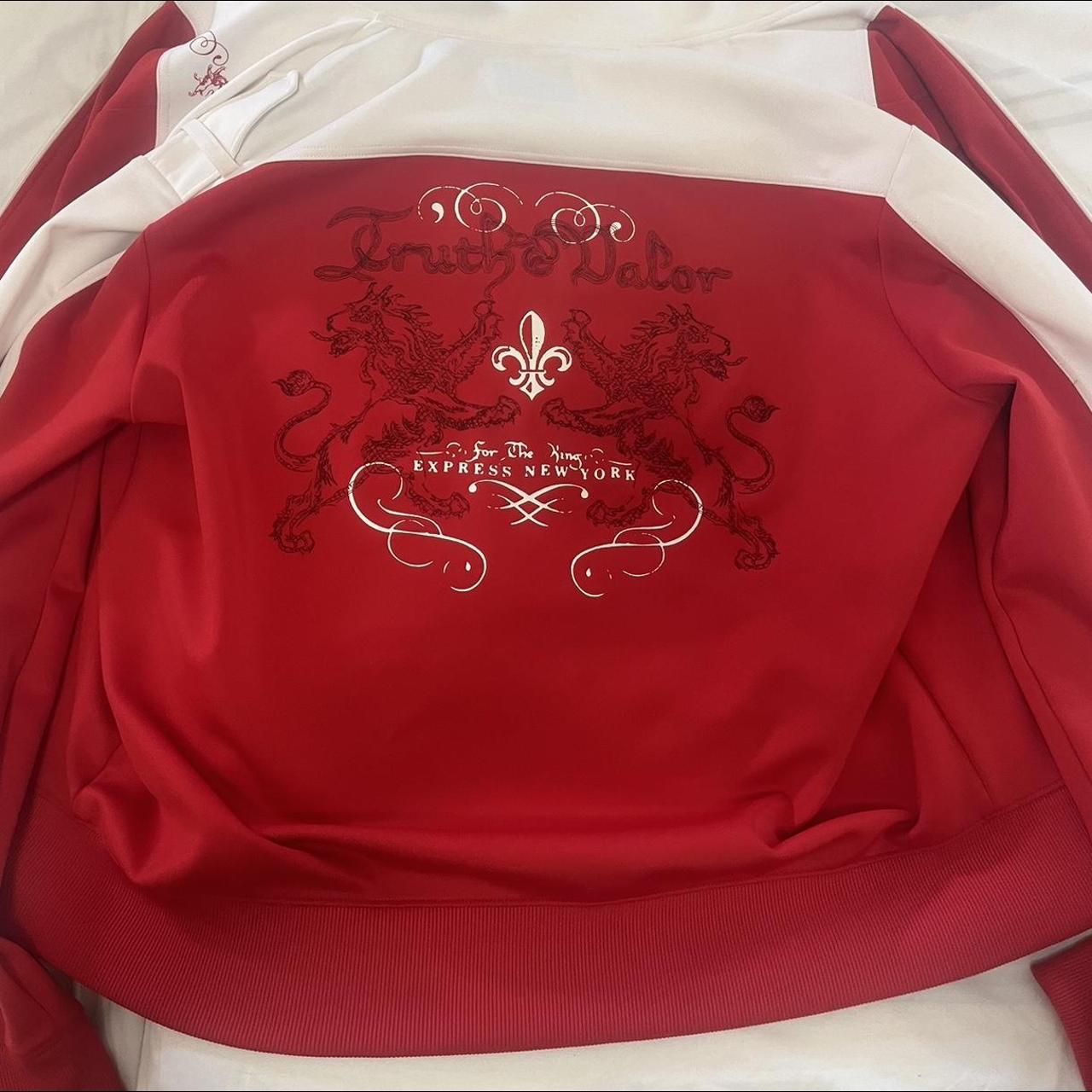 Express Men's Red and White Jacket | Depop