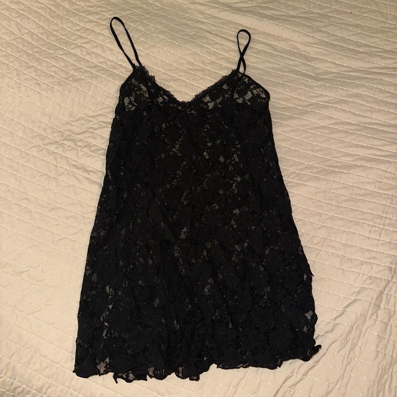 Smart sexy sleepwear~ black sheet slip dress with... - Depop