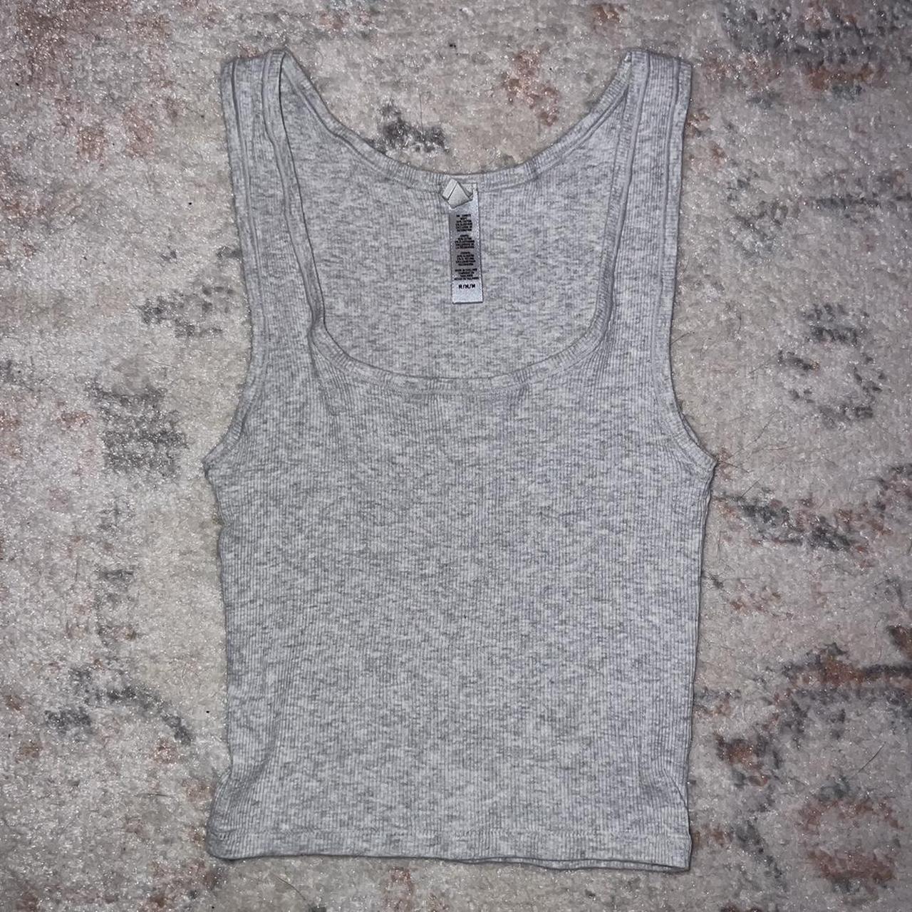 Skims grey cotton rib tank -medium -brand new never... - Depop