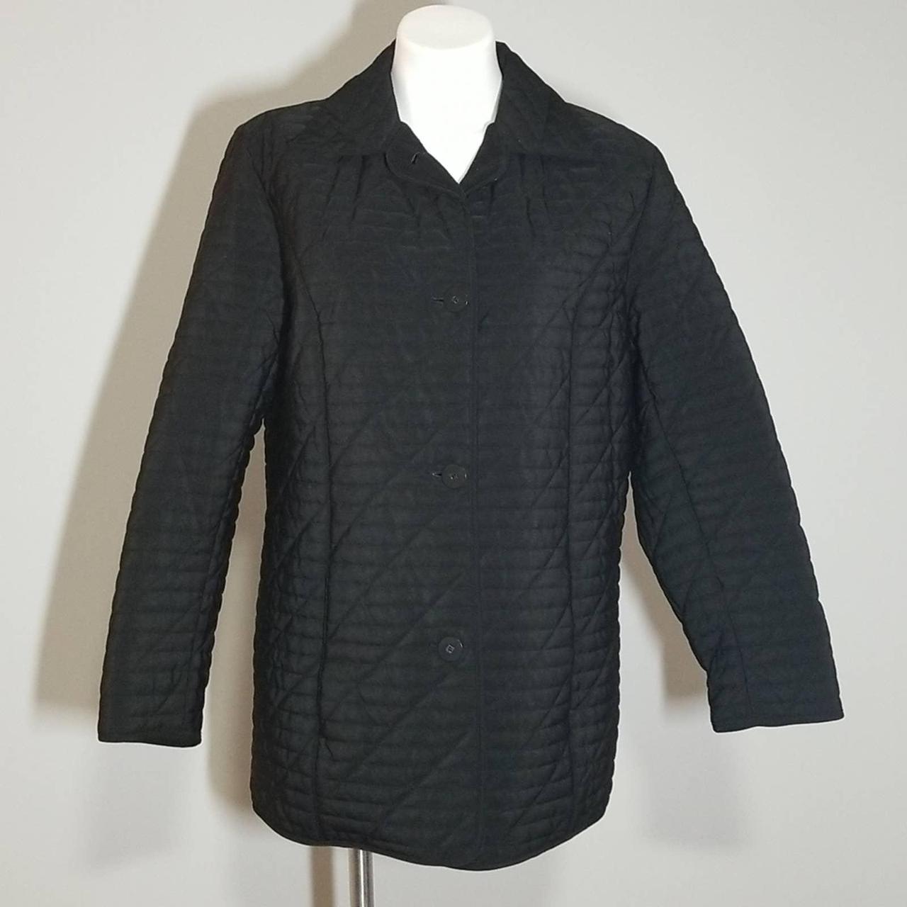 Utex Design Black Quilted Fleece Lined Jacket in... - Depop