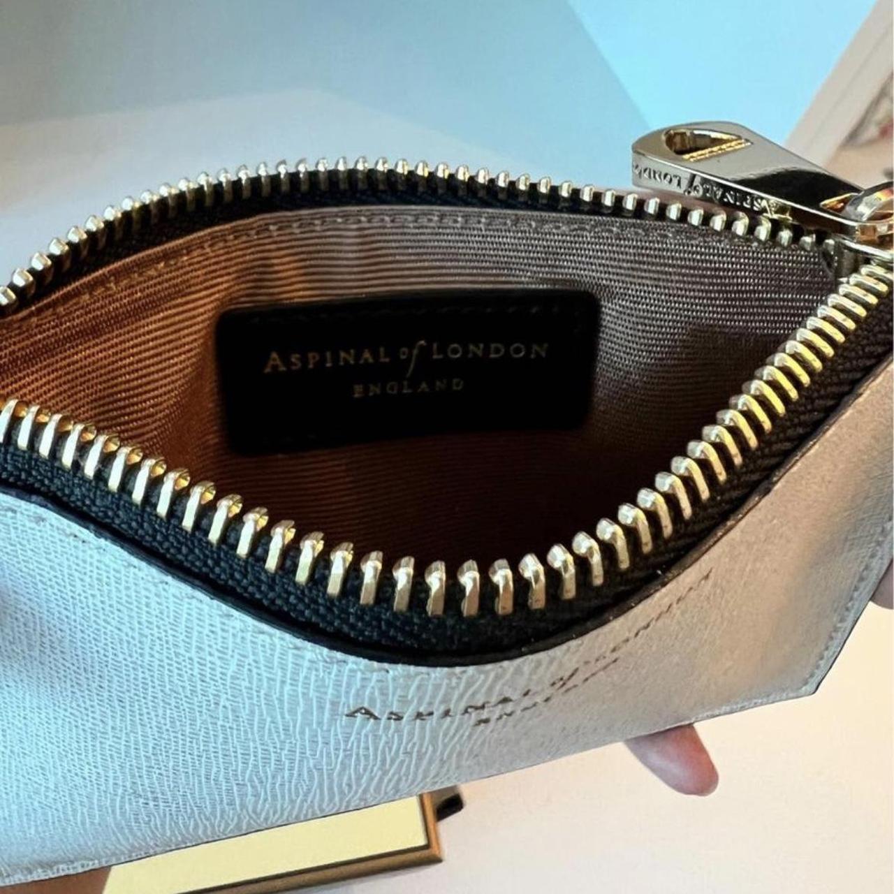 Aspinal of London Women's Grey and Navy Wallet-purses | Depop