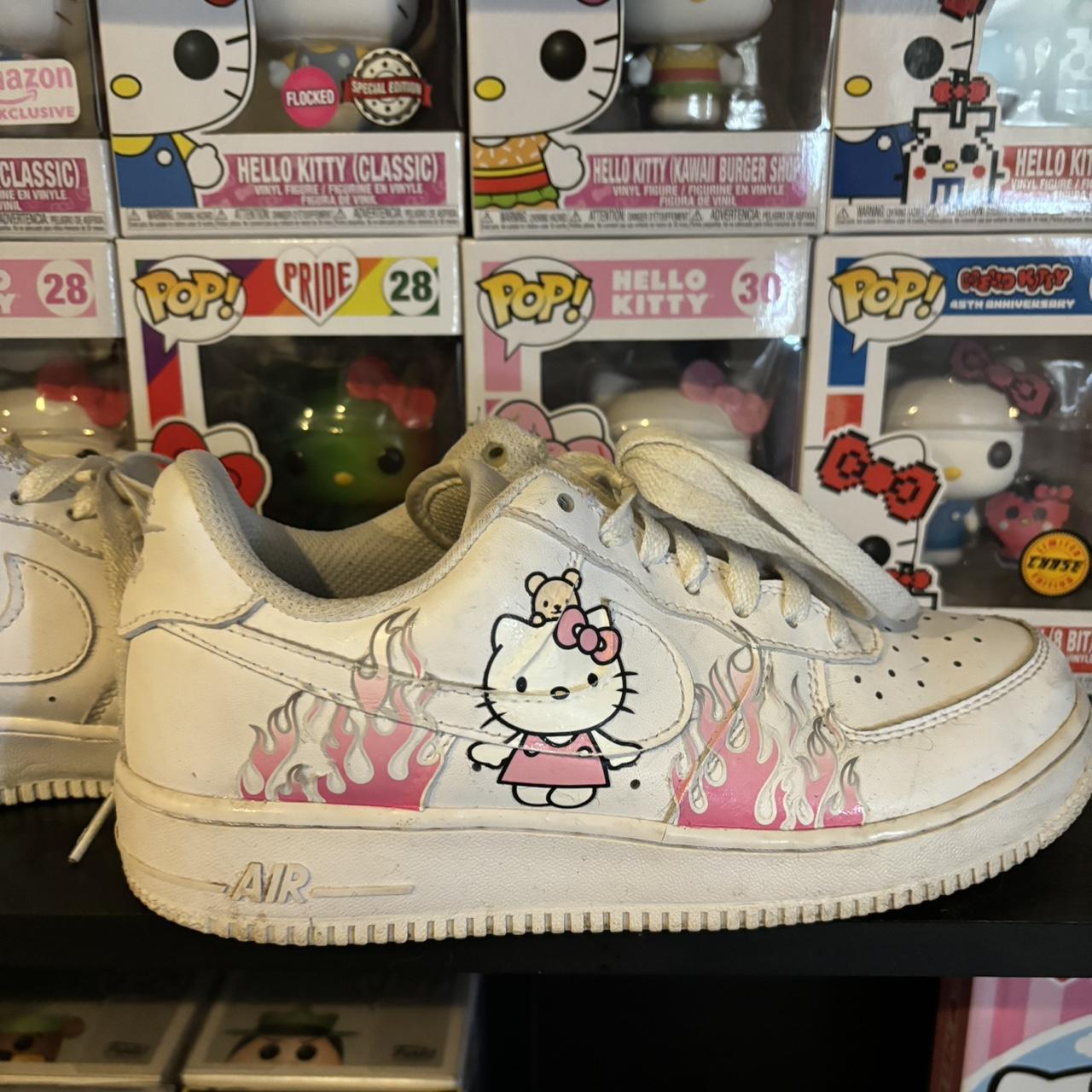 Custom Hello kitty Nike Air Force 1 I’ve had these... - Depop