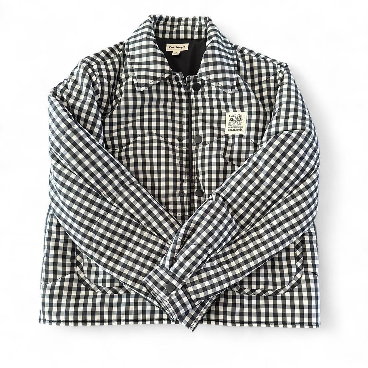 Coachtopia Loop Gingham Quilted Jacket Black/Cloud -... | Depop