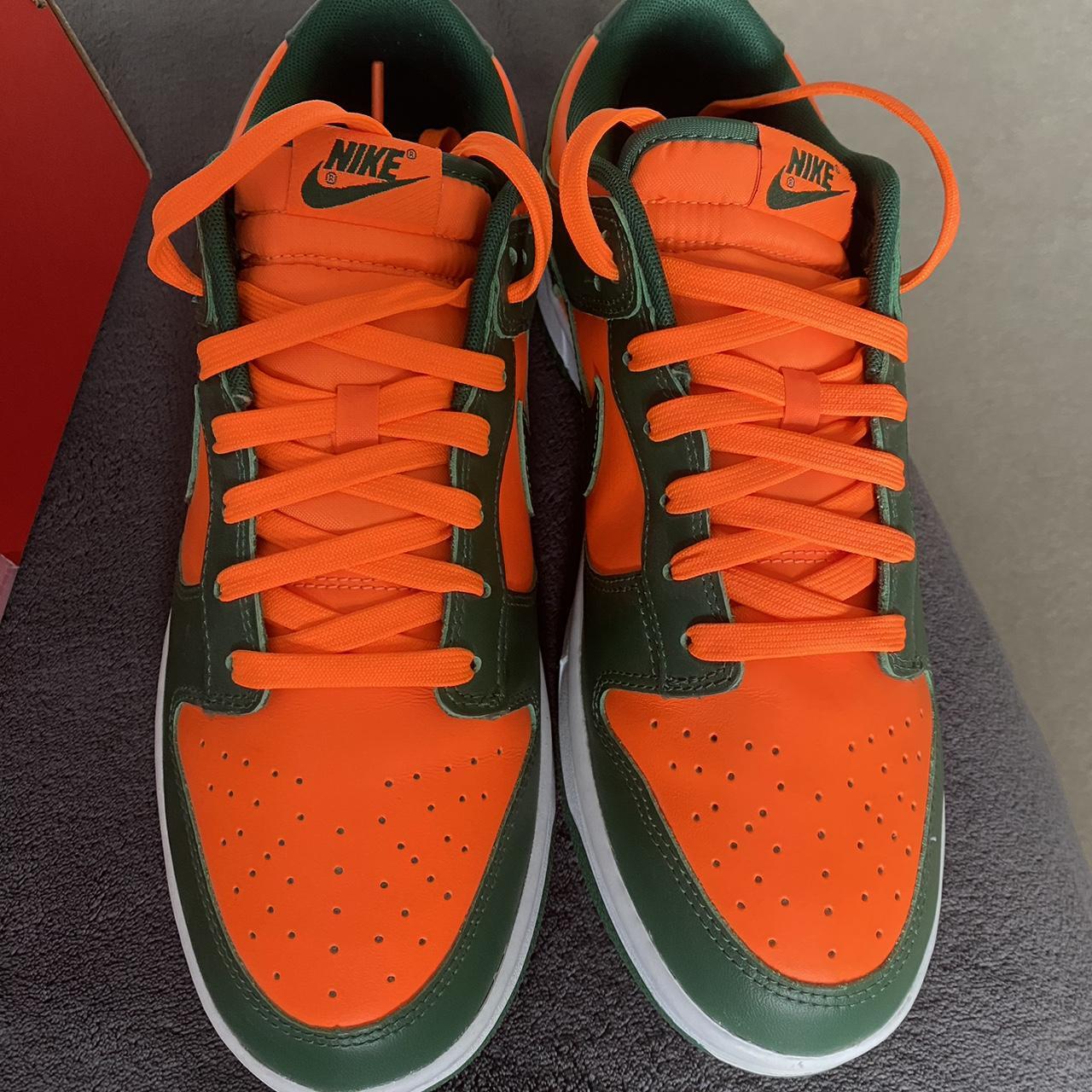 Nike Dunk Low Miami Hurricanes Colourway Bought in... - Depop