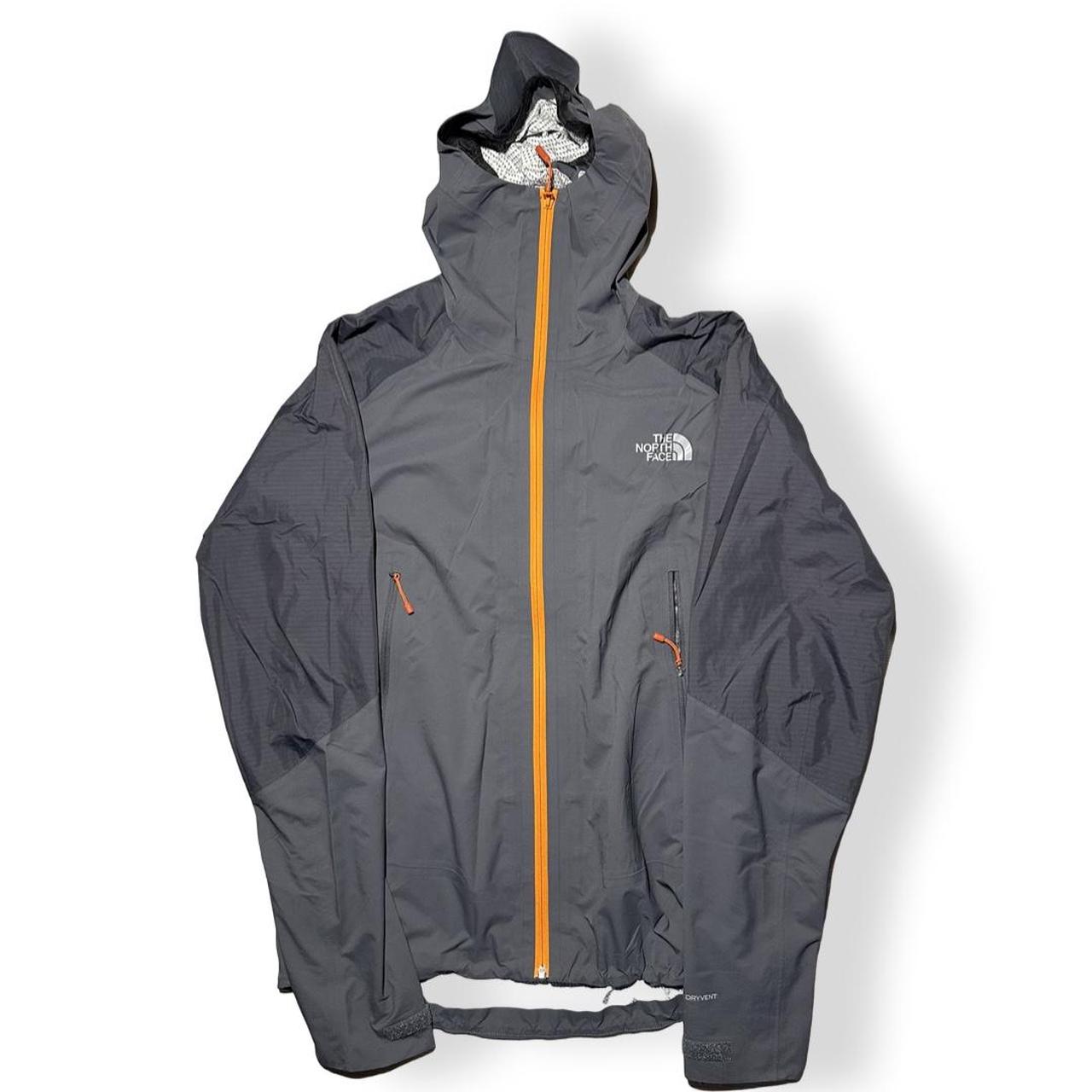 North Face Lightweight Shell - Small Grey/Orange - Depop