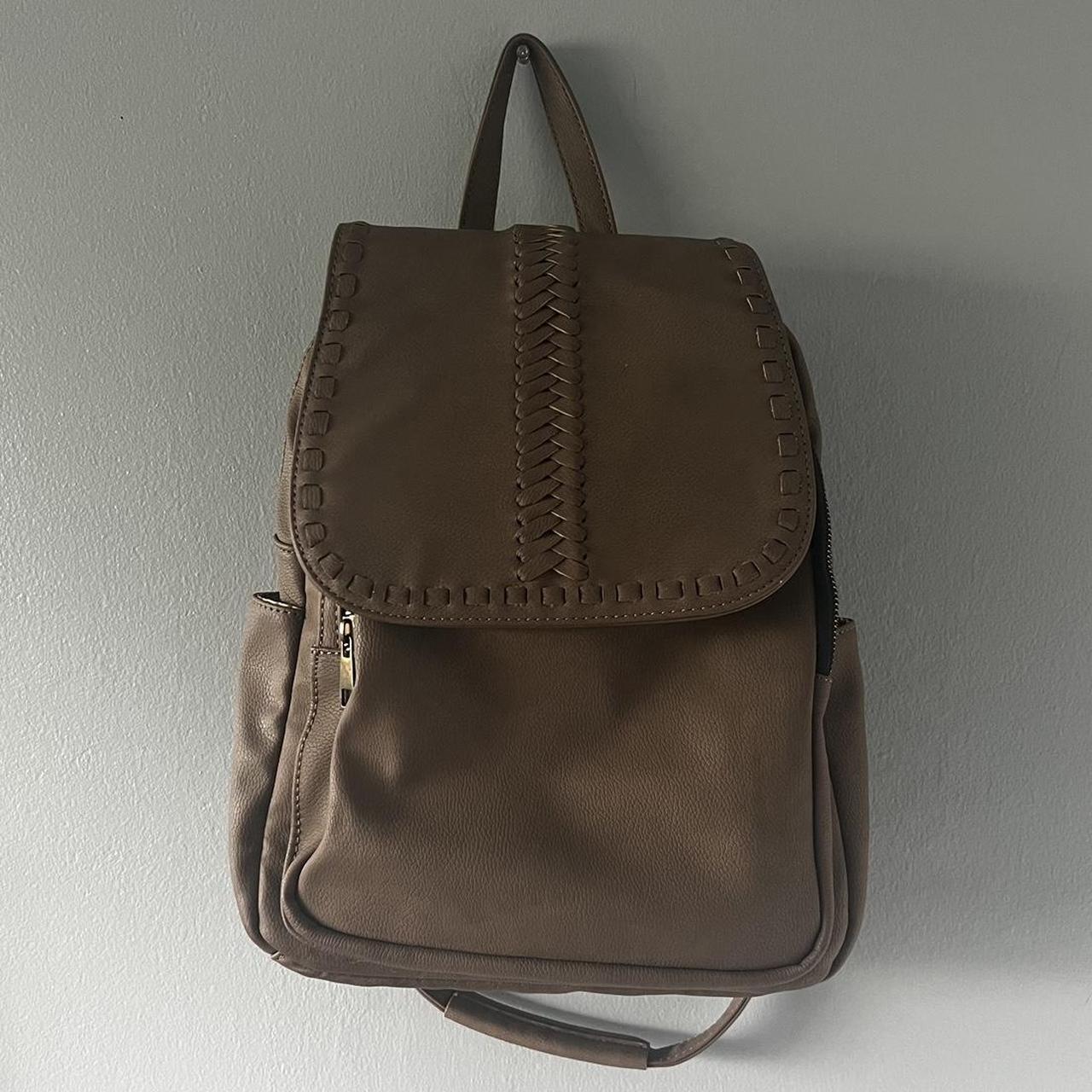 BACK TO SCHOOL! Brown Faux Leather Backpack - Depop
