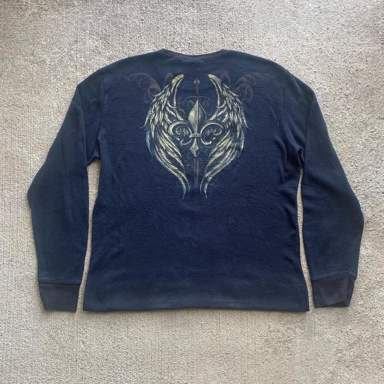 Miami ink tattoo cross graphic long sleeve with sick... - Depop