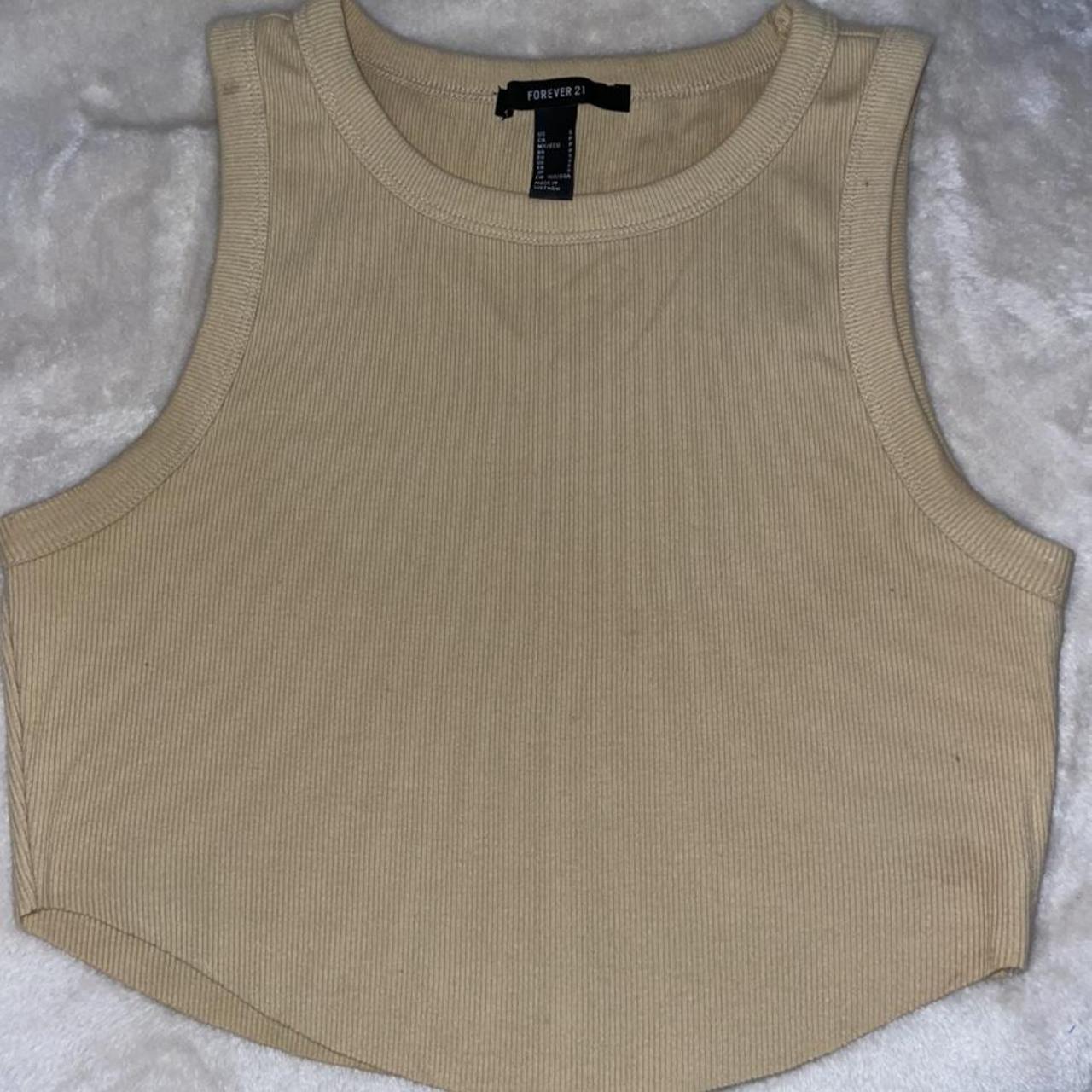 Women's Tan Crop-top | Depop