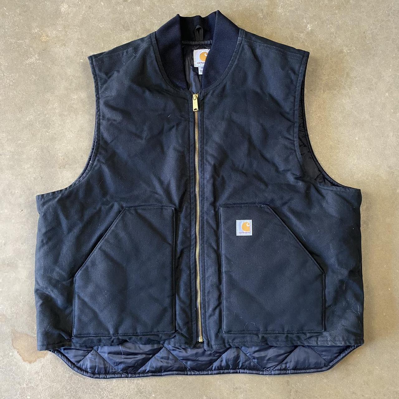 Vintage Black Carhartt Vest Mint Condition Size Depop