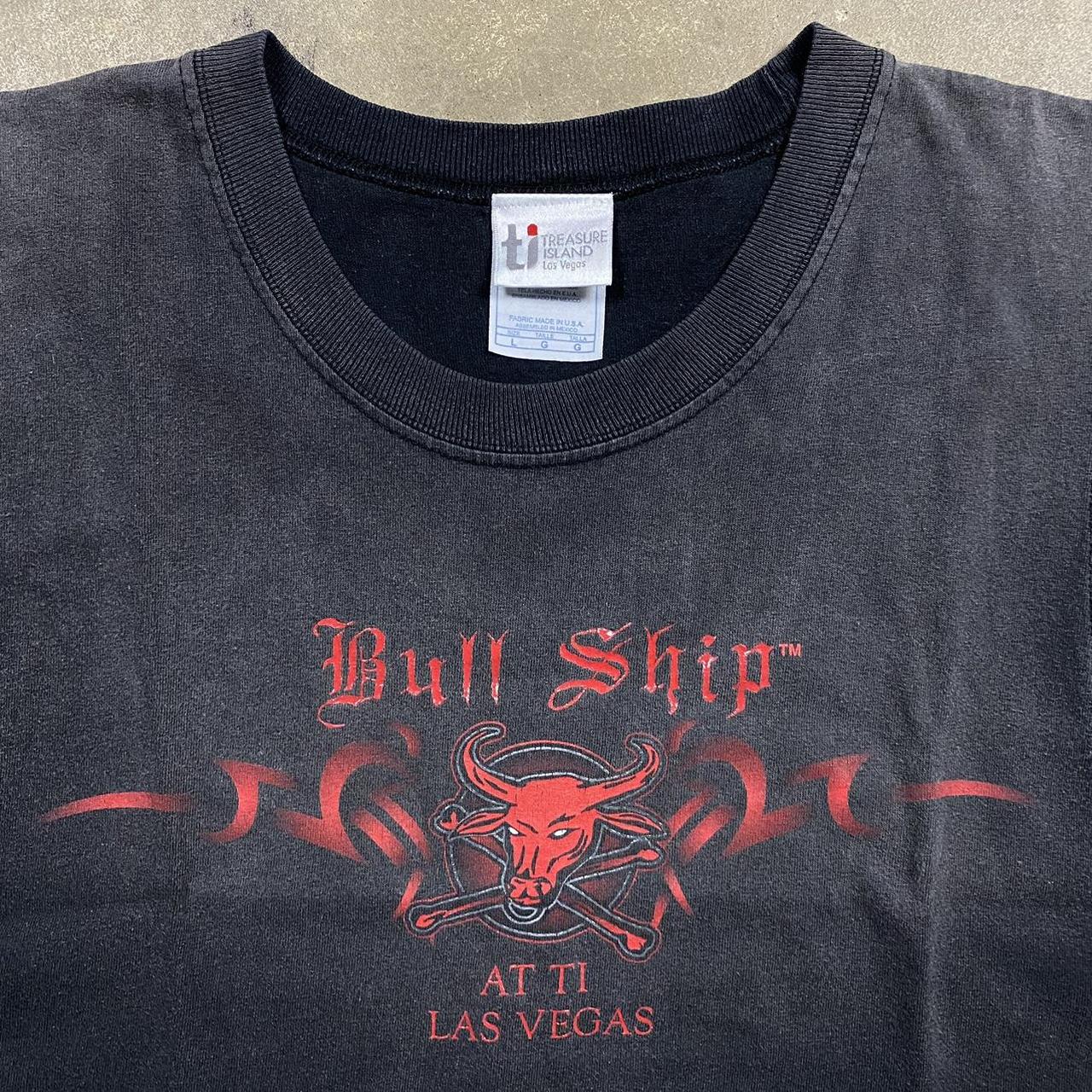 Vintage 90s Bull Ship Las Vegas Faded Black Tank... - Depop