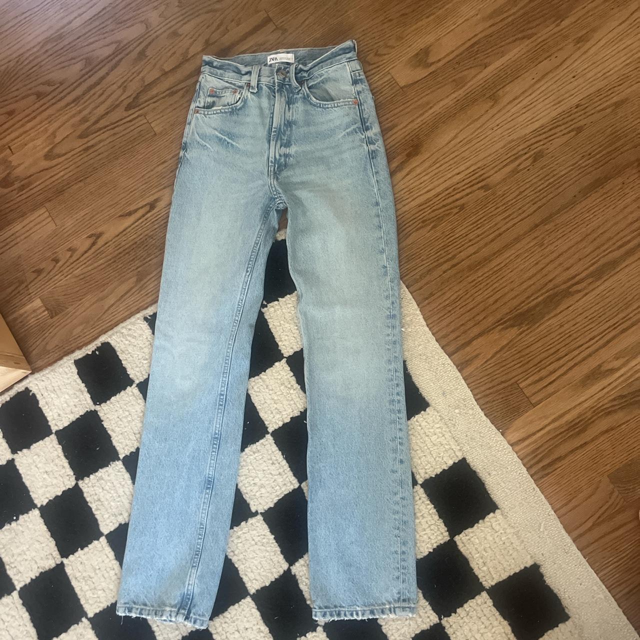 Super cute light wash high rise Zara jeans. Good... - Depop