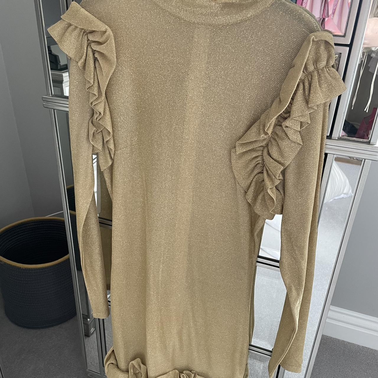 Moda Minx Gold Dress worn once - Depop