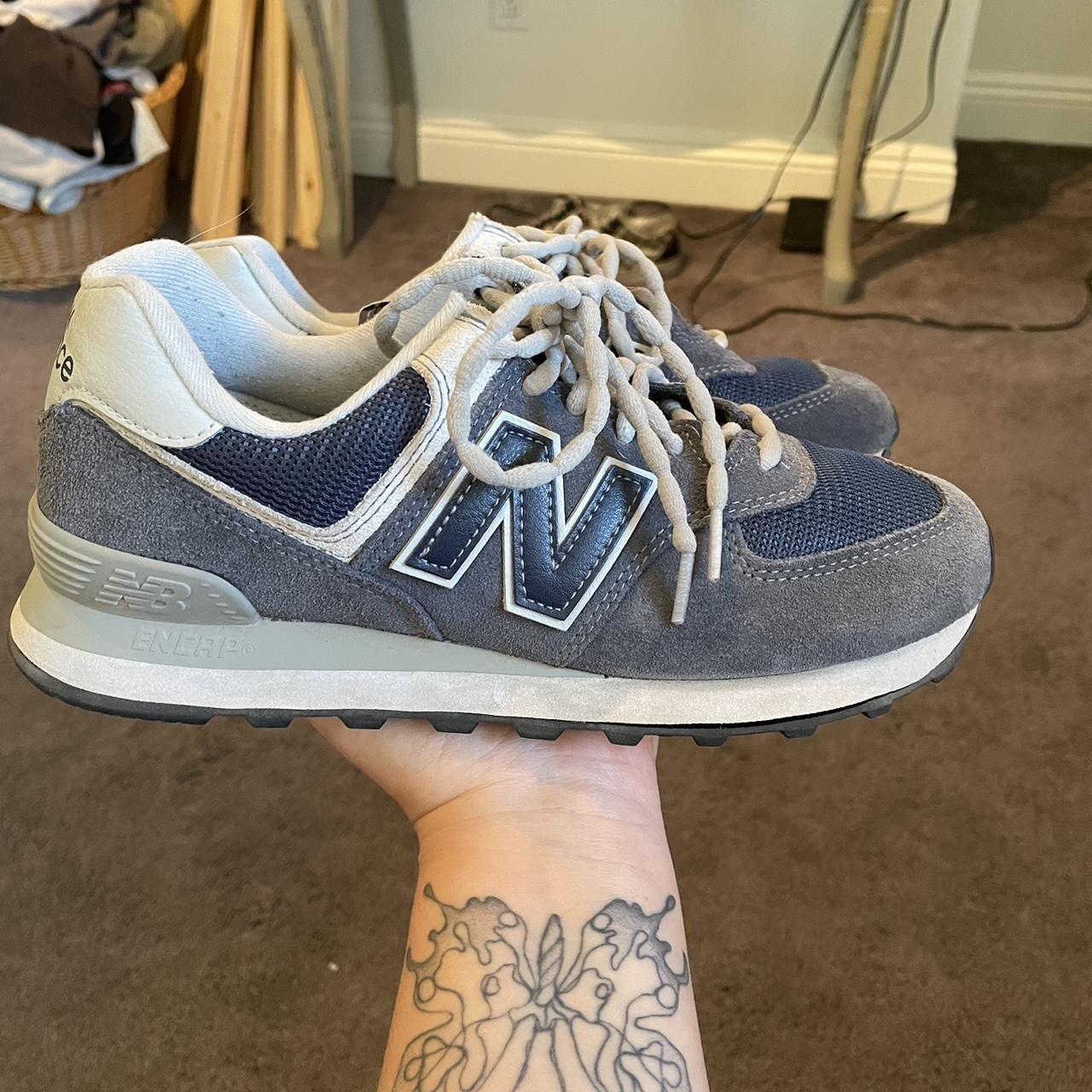 New Balance Classic 574 in Navy Blue In good... - Depop
