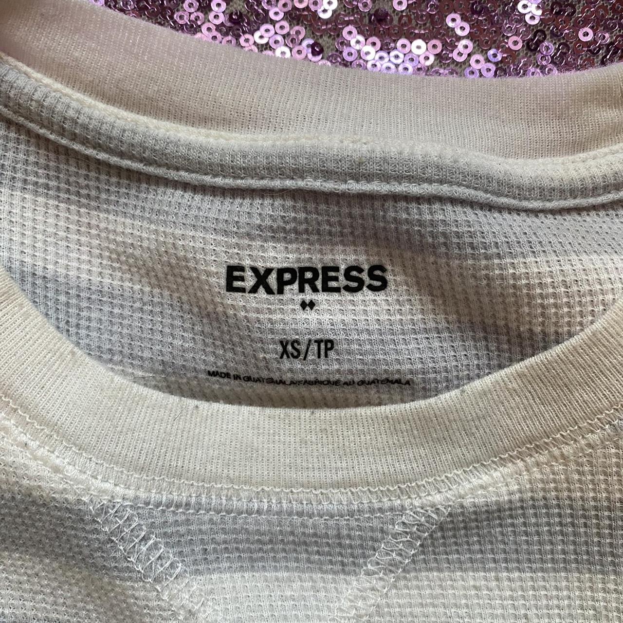Express striped waffle knit thermal tee Sizing:... - Depop