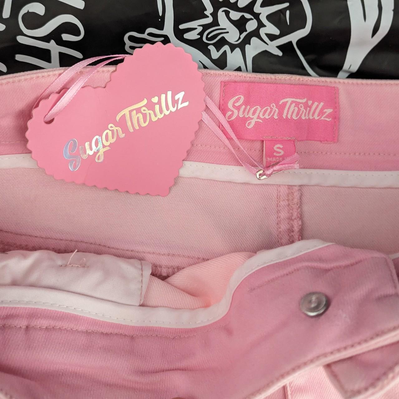 Dolls Kill Sugar Thrillz Pastel Pink Denim Skirt,... - Depop