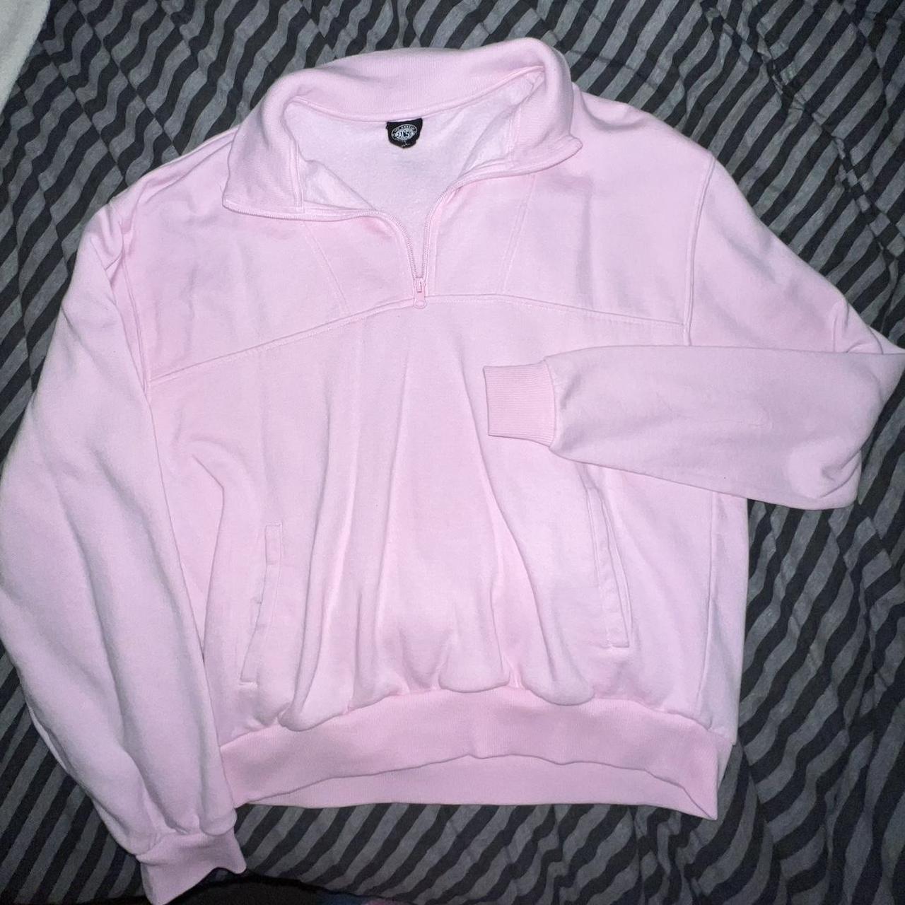 pink Pacsun half zip crewneck, size xs. great condition - Depop
