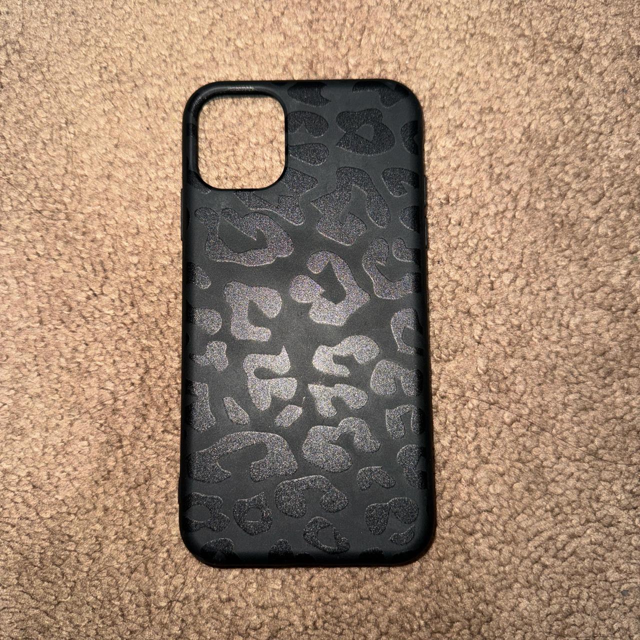 All black Leopard print phone case iPhone 11 Used... - Depop