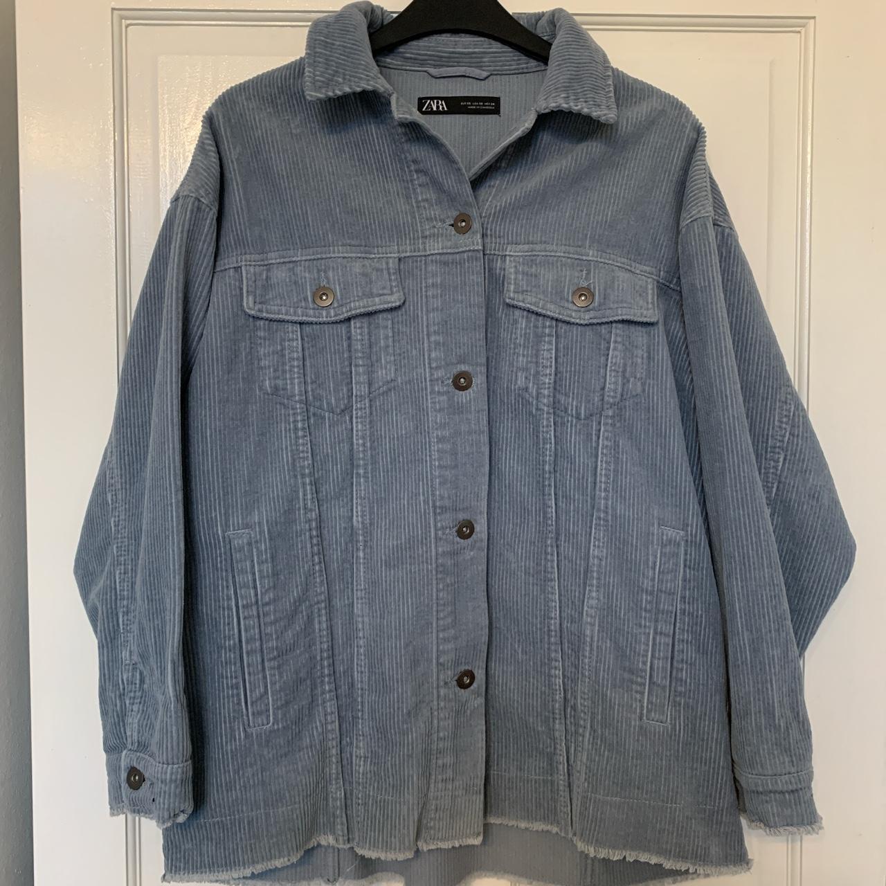 Zara blue corduroy shirt jacket. Perfect condition,... - Depop