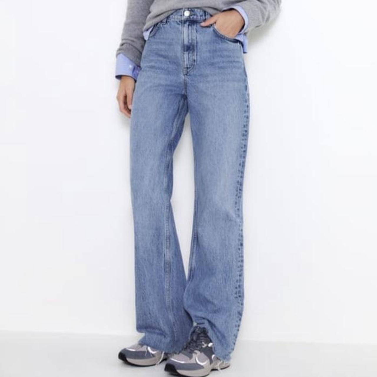 Zara high waisted wide leg full length jeans. I am... - Depop