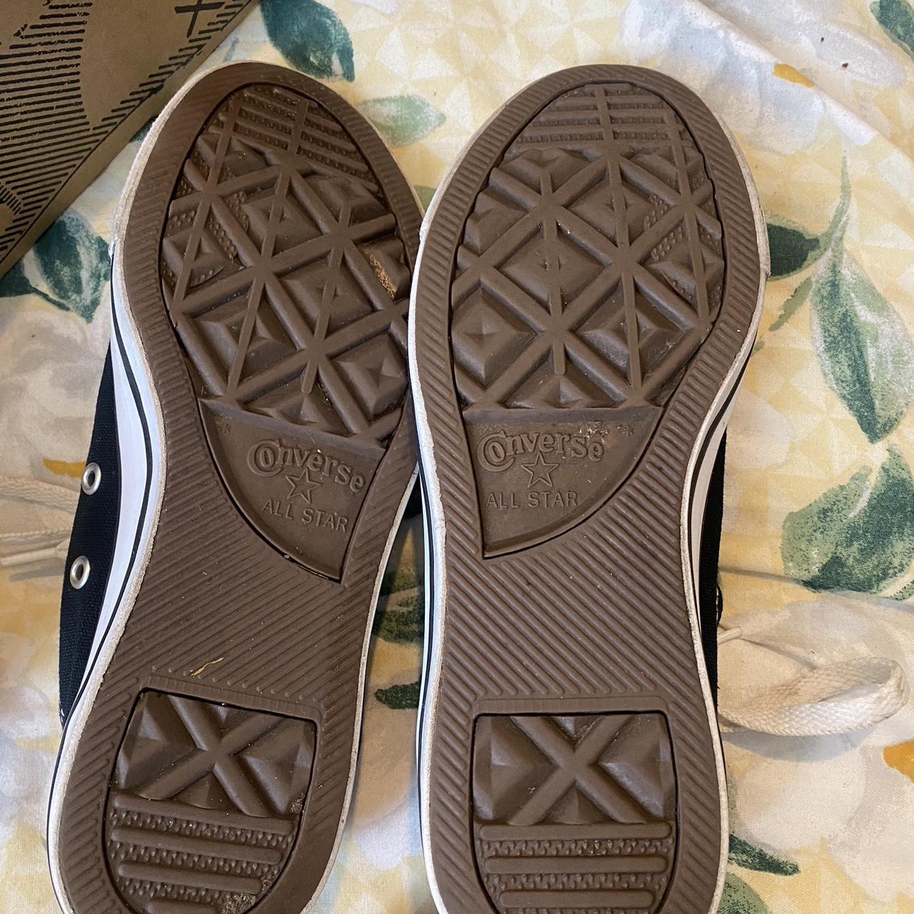 Unisex Black low cut converse, size 4, women’s 6 and... - Depop