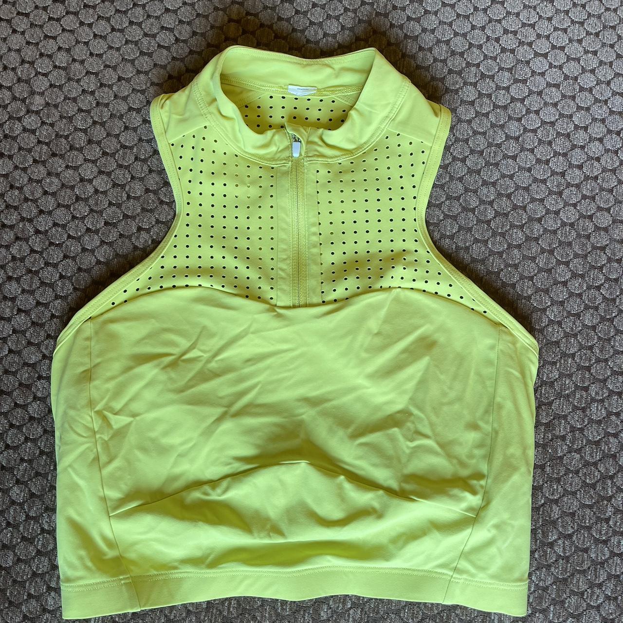 Lululemon neon yellow crop top. Perfect condition... - Depop