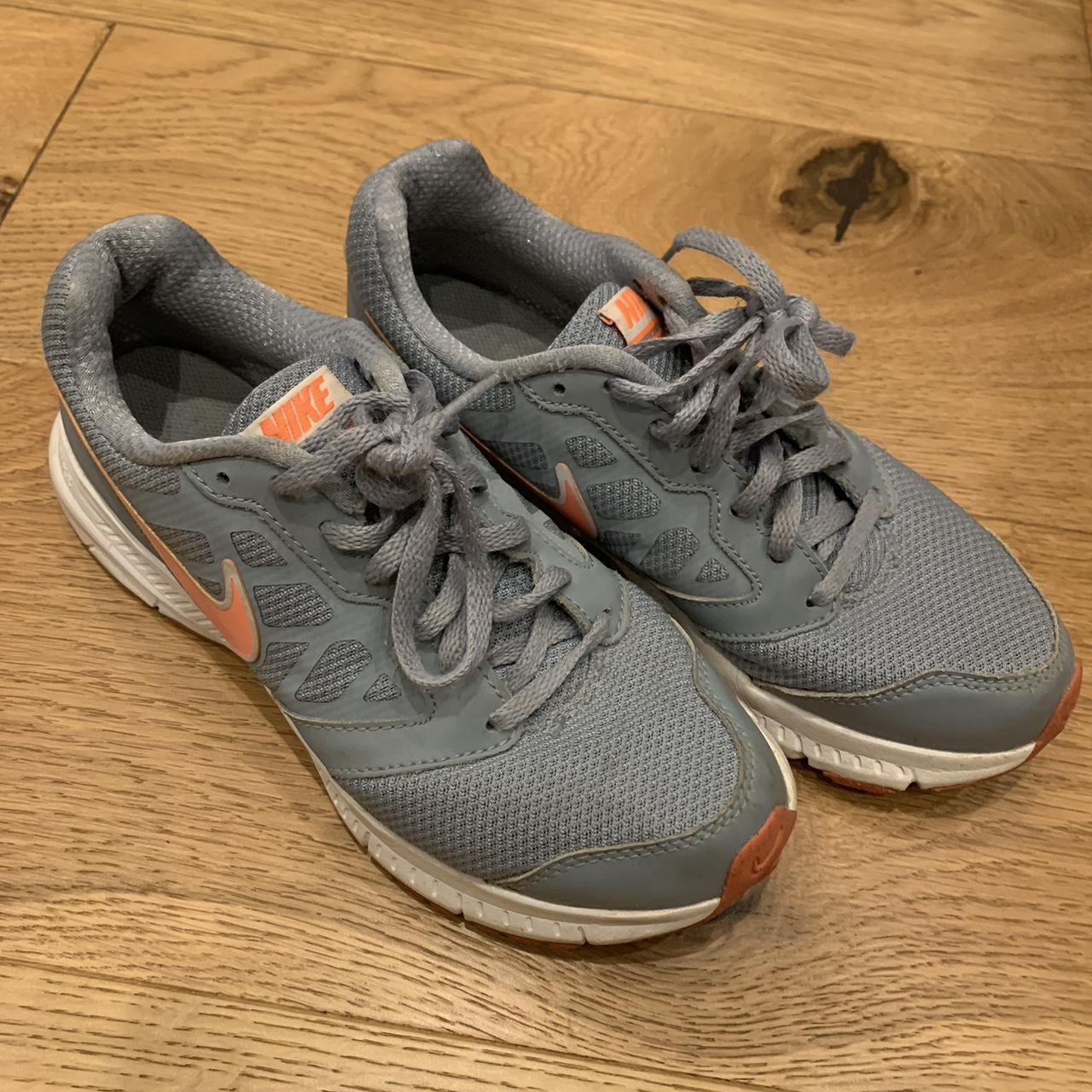 Grey and orange Nike Downshifter 6 Trainers 👟 Size📏... - Depop