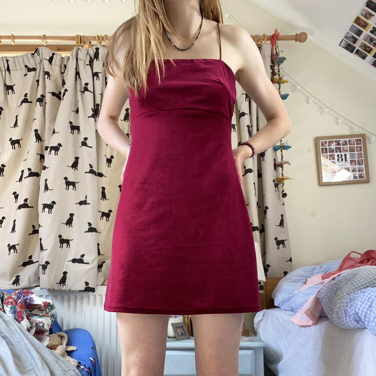 New Look red velvet mini dress Size 10 - would fit... - Depop