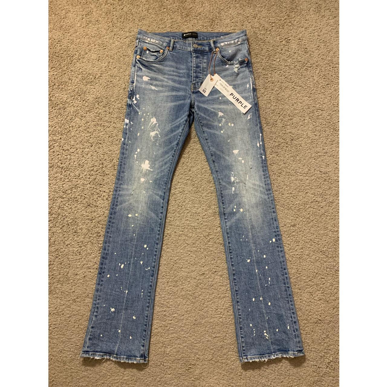 New 🔥 Purple Brand Flare Leg Jean Paint Splatters... - Depop