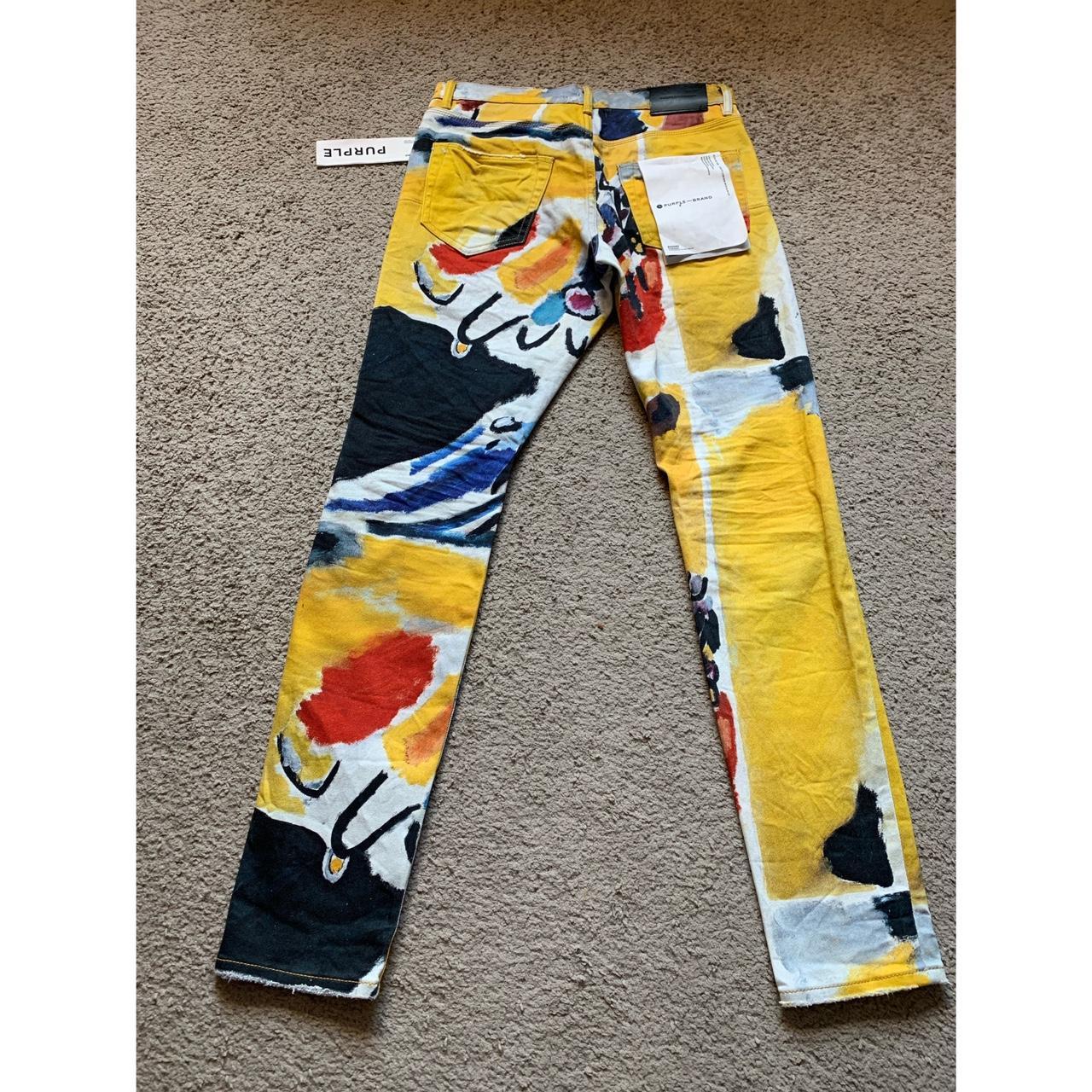 Purple Brand Abstract Print Jeans Multi Color... - Depop
