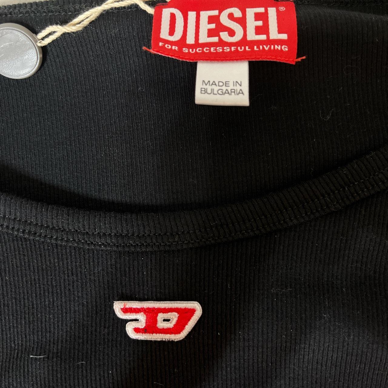 Diesel Red Tag Women's Black T-shirt | Depop