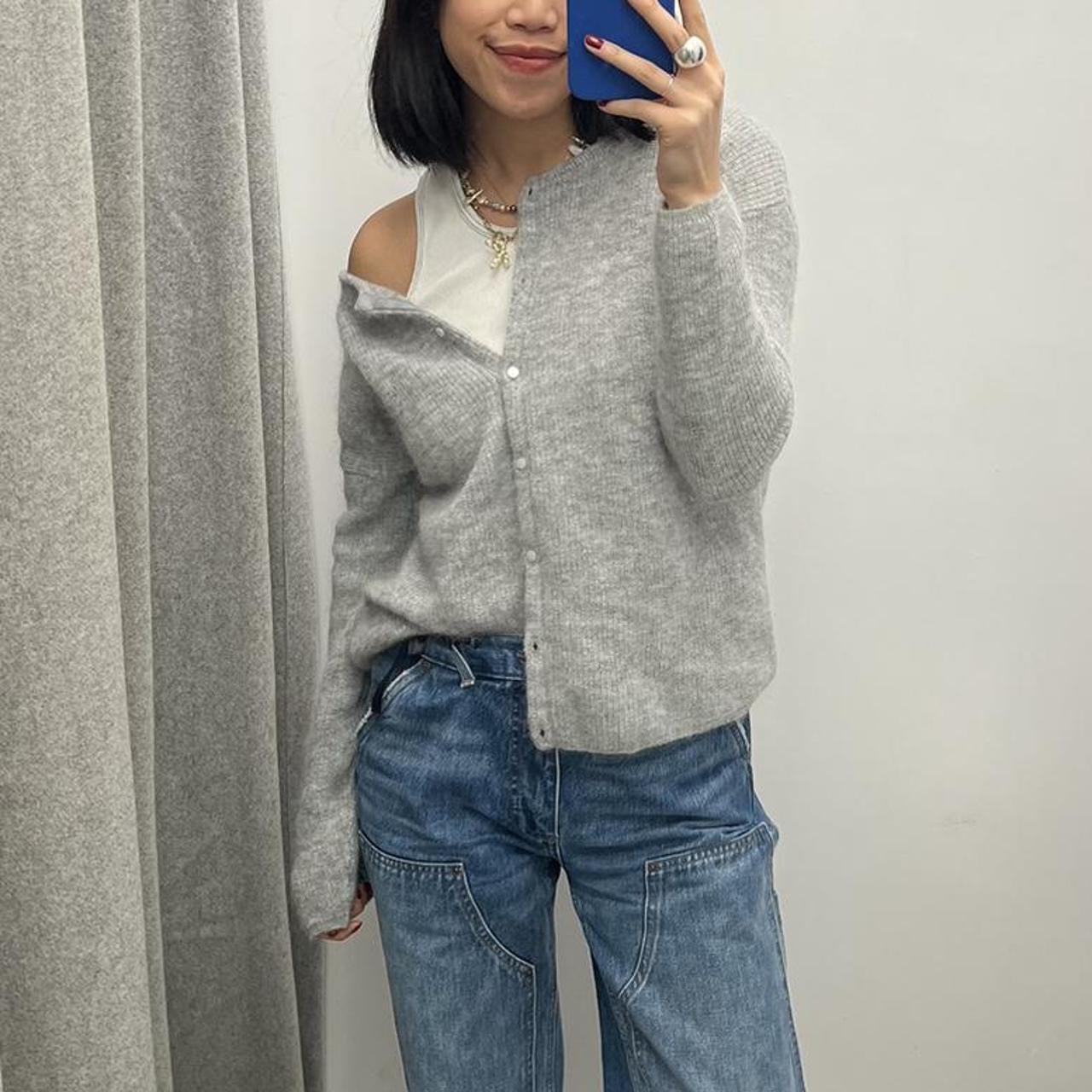 Sézane Gaspard Cardigan in light grey Size XS great... - Depop