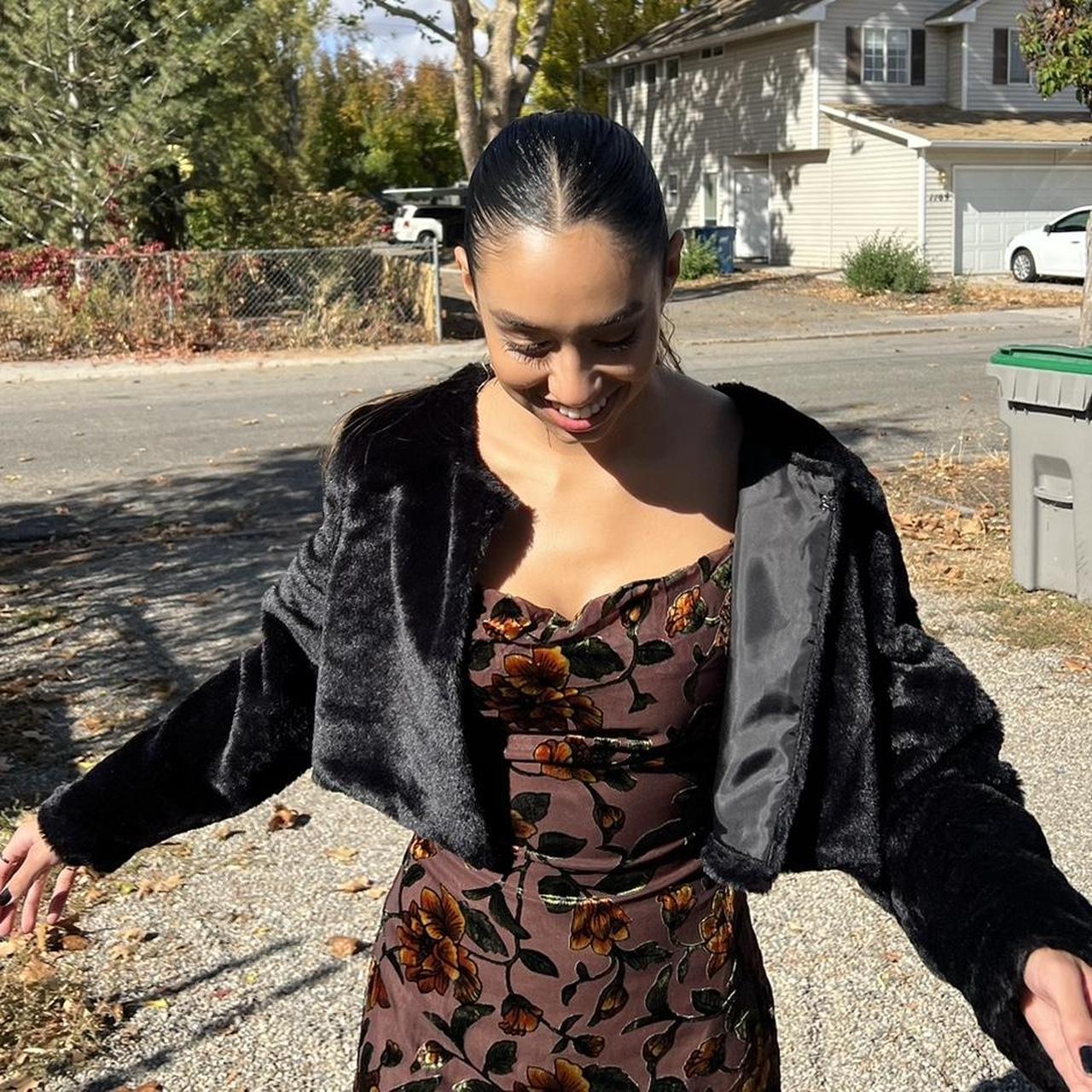 Cejon- Faux Fur Coat , S, Black —— 🛫I also do FREE... - Depop