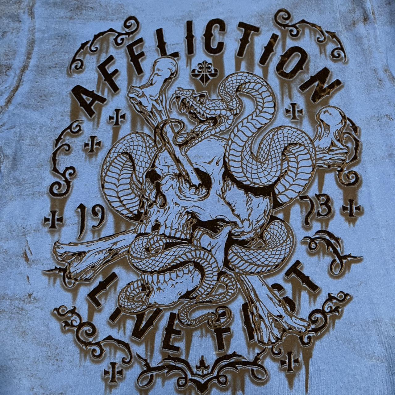 Dark blue affliction tshirt - is actually dark blue... | Depop