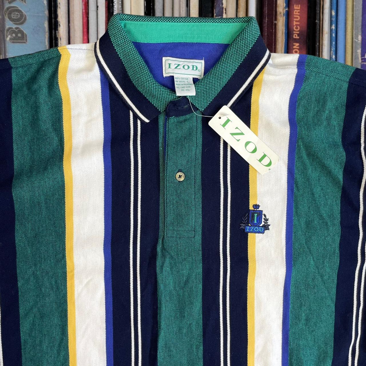 Y2K Izod Stripped Polo Shirt Izod Polo... - Depop