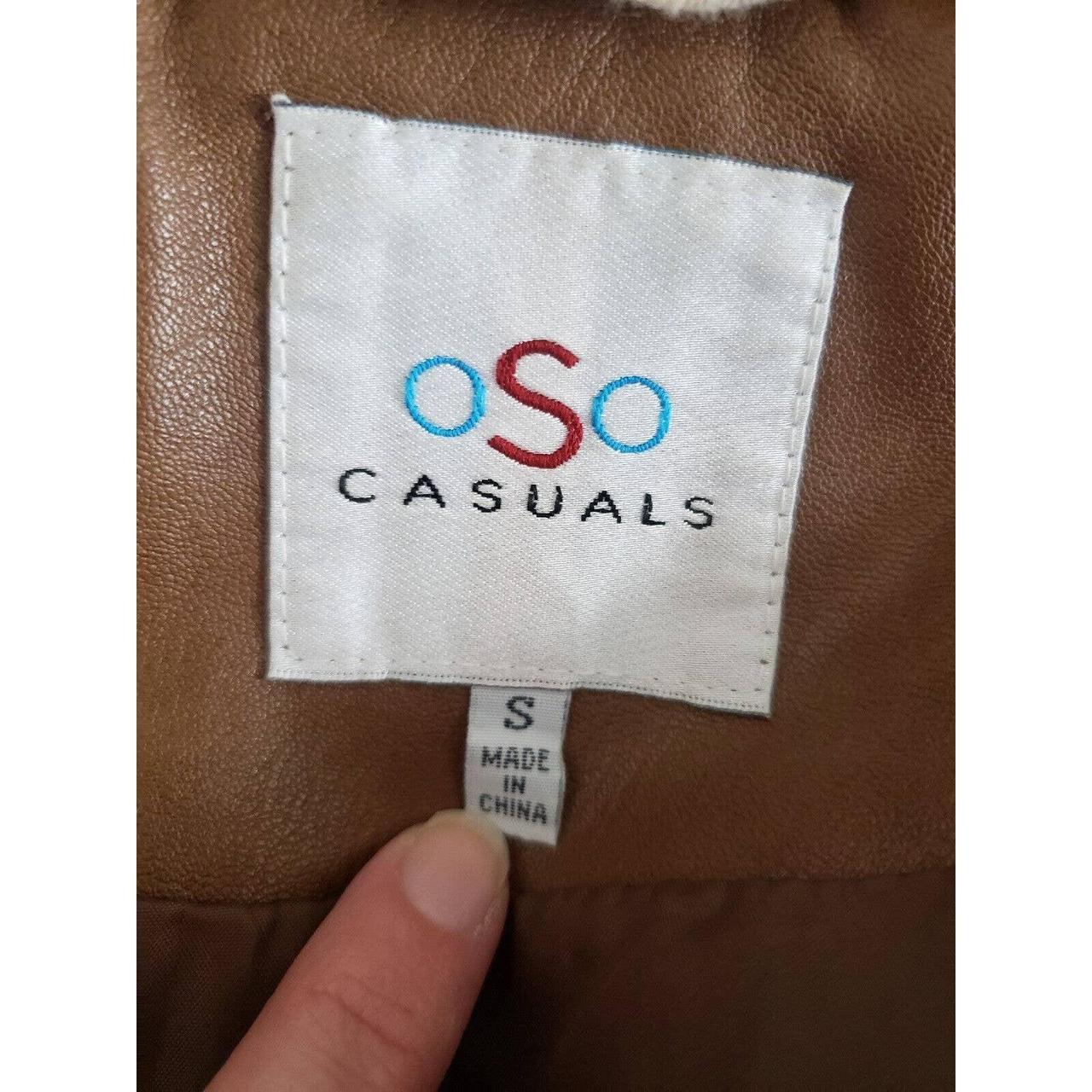 NEW OSO Casuals Faux Leather Front Collared... - Depop
