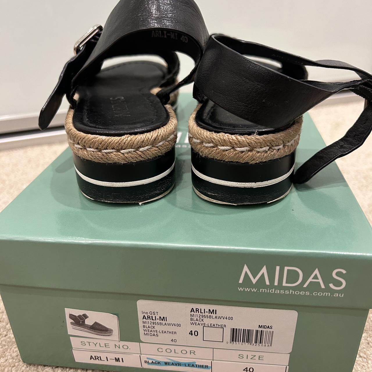 Midas Black Platform Sandals size 40, worn a few... - Depop