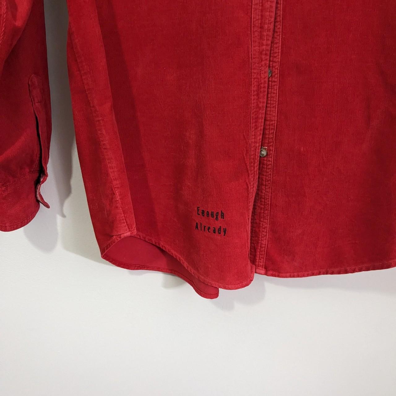 Size Medium Red Cord Shirt - Embroidered Omnilegent... - Depop