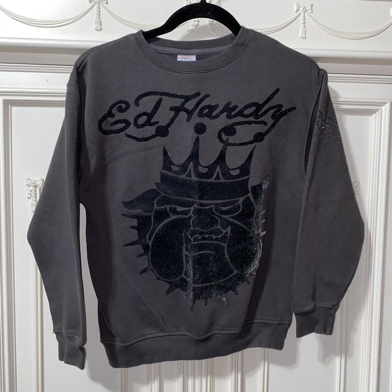 Ed hardy kids bulldogs and cat sweatshirt Size... - Depop