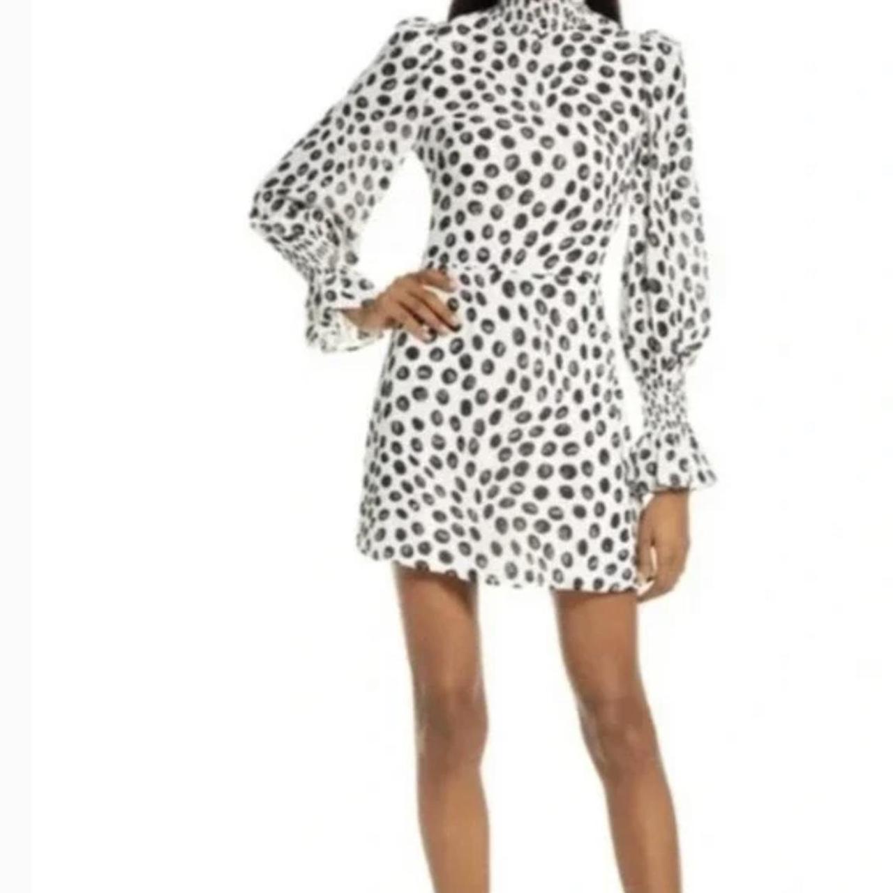 NWT reformation Archie mini dress with smocked long... - Depop