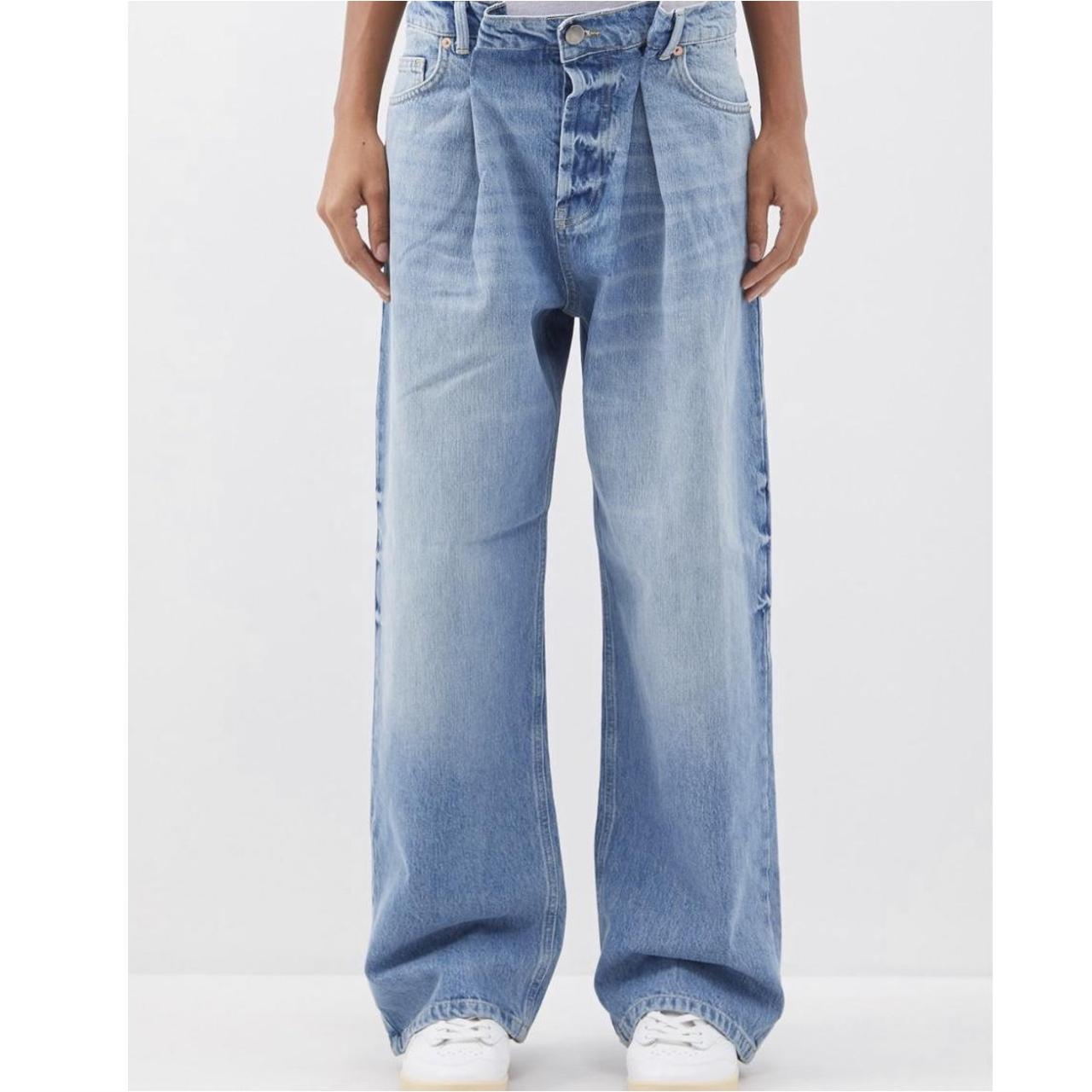 Raey extra fold low rise wide leg boyfriend jeans... - Depop