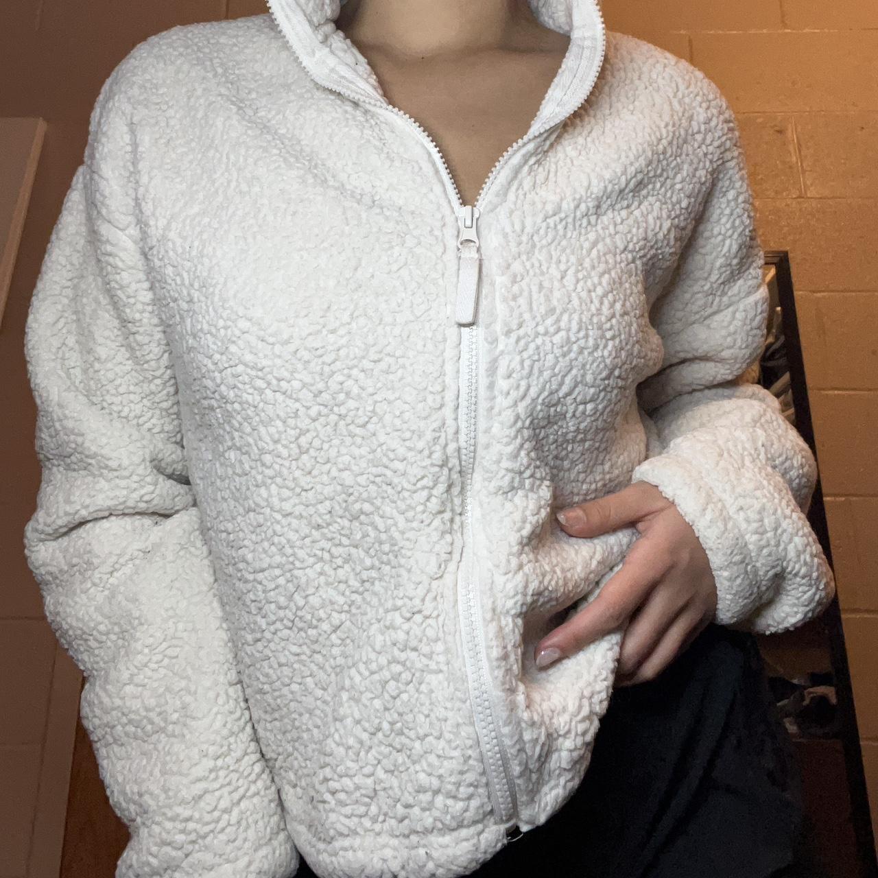 fluffy warm jacket mockneck #soft #jacket #warm #winter - Depop