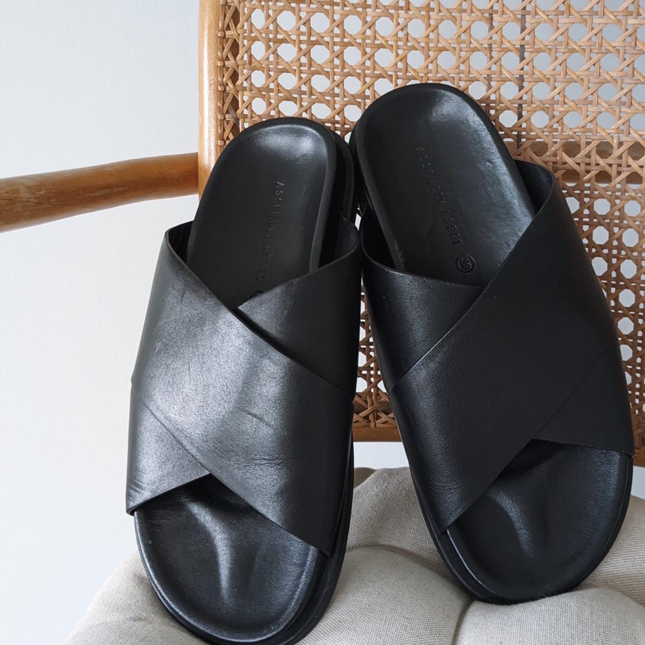 Brand: Assembly Label Details: Black leather... - Depop