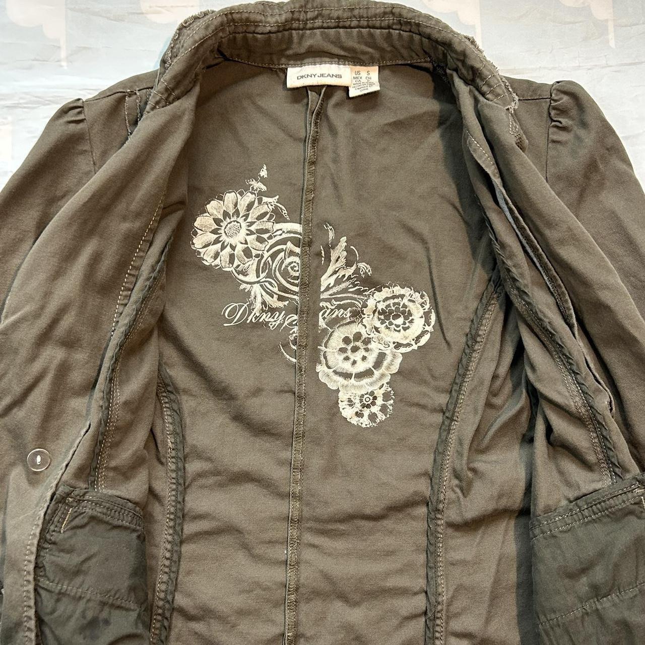 y2k steampunk Khaki blazer jacket with asymmetrical... - Depop