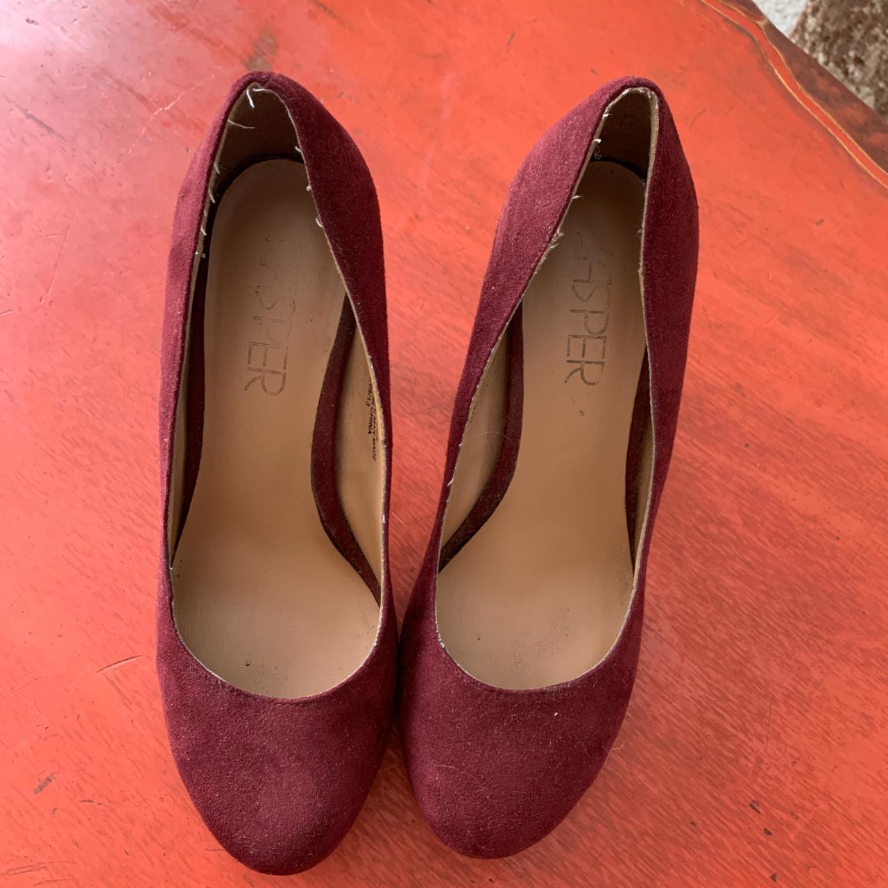 suede maroon heels by kasper! well-worn and loved,... - Depop